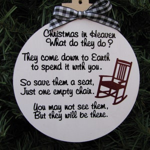 2217 Empty Chair Poem Christmas Memorial Ornament - Etsy