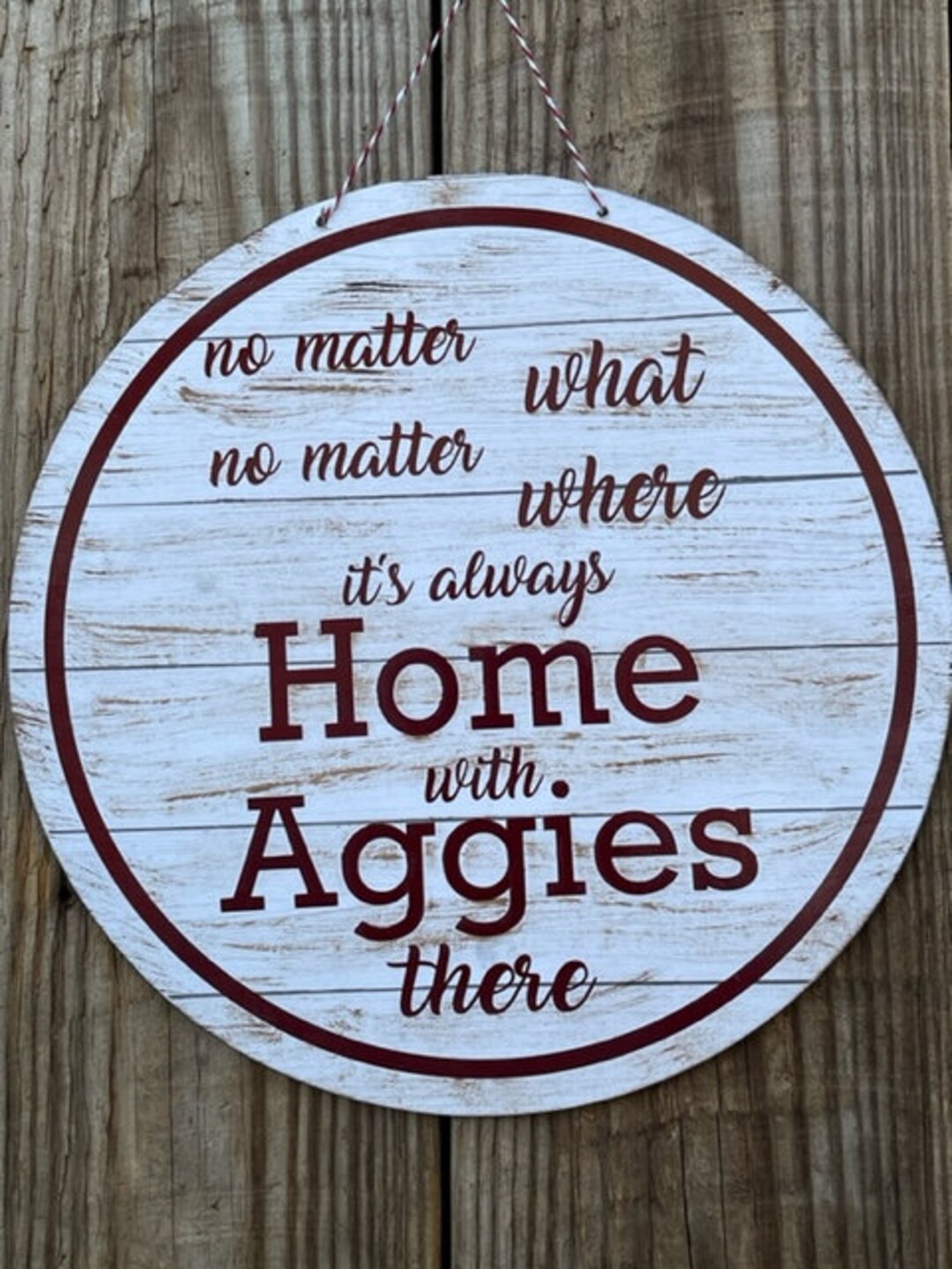 Texas A&M Aggies Home With Aggies Round Wall Decor Door Hanger 2495 - Etsy