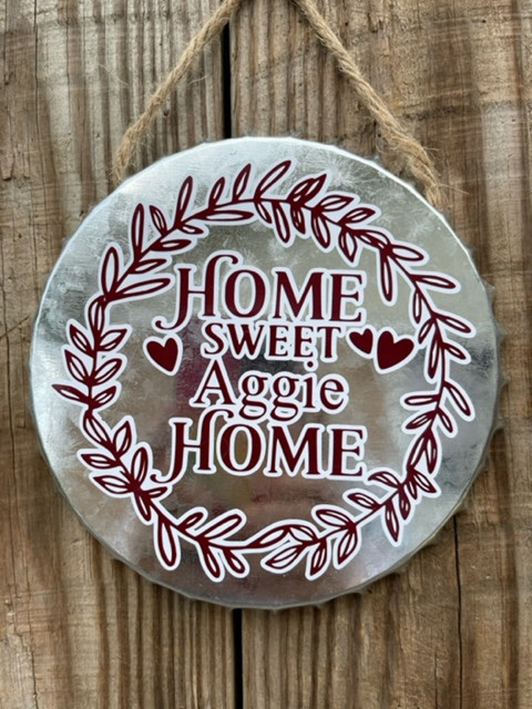 2505 Home Sweet Aggie Home Bottle Cap Ornament or Wall Decor - Etsy