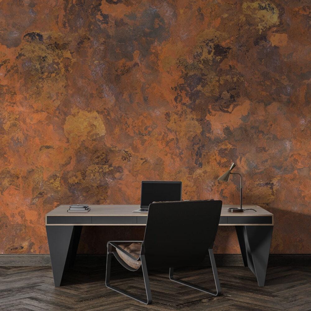 Copper Toned Wall Pattern Wallpaper Industrial Chic, Textured Wall ...