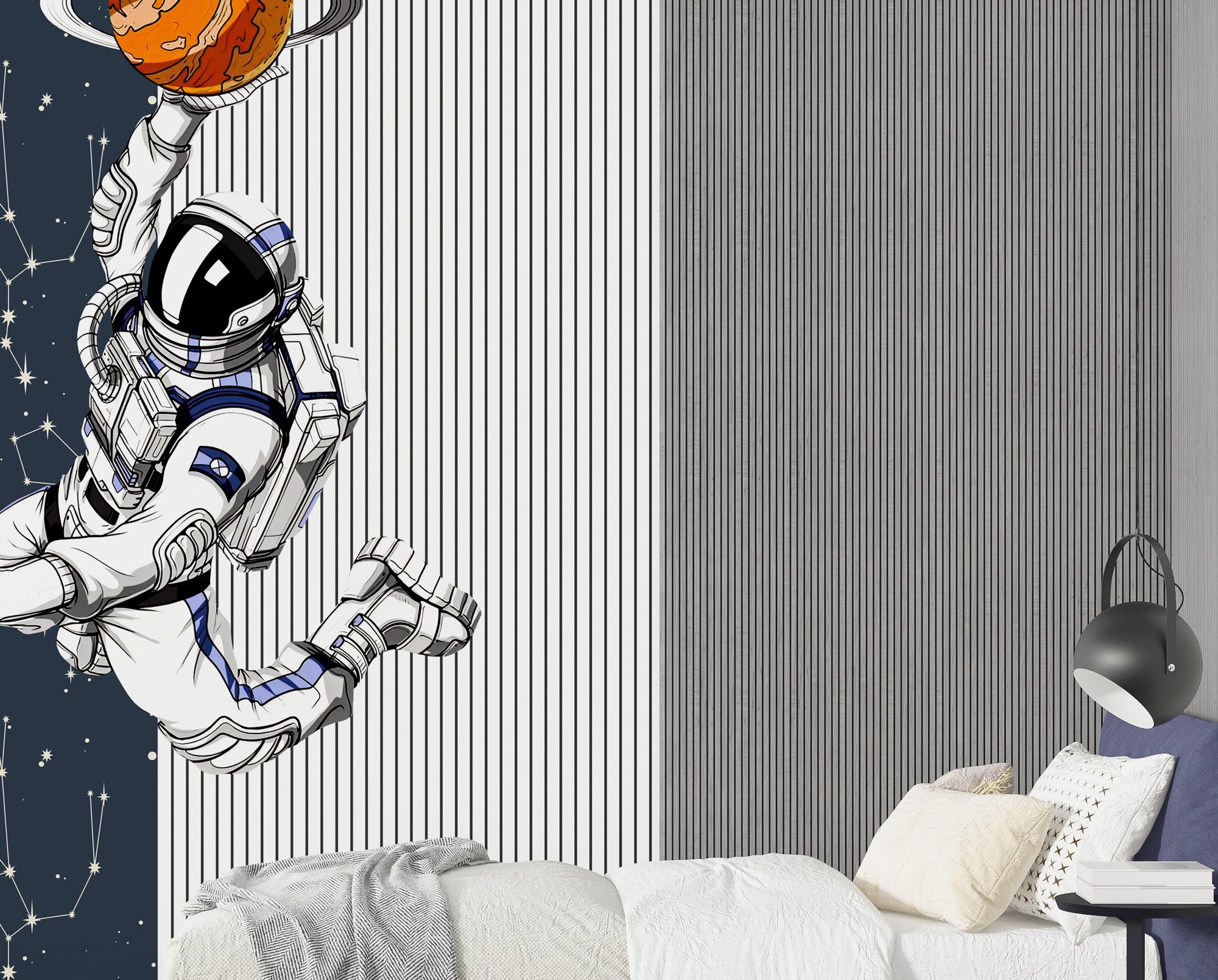 Astronaut and Constellations Wallpaper – Starry Night Mural With Space ...