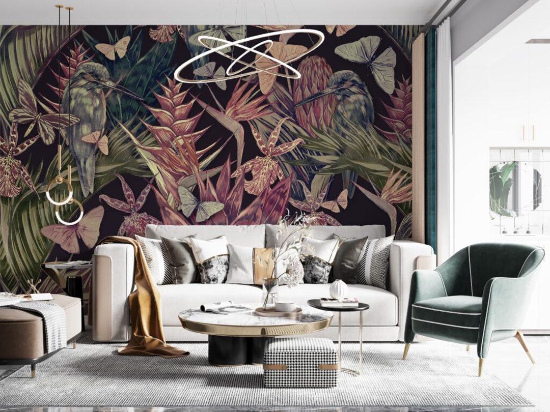 Pointed Leaf Pattern 3D Wallpaper, Modern Botanical Design, Unique ...