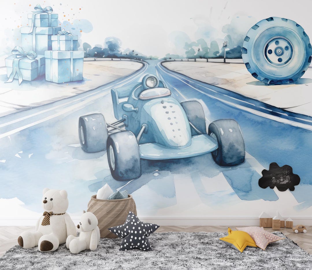 Car Racing Rally Wallpaper Fast Car Sports Theme, Boys Room Decor, Race ...