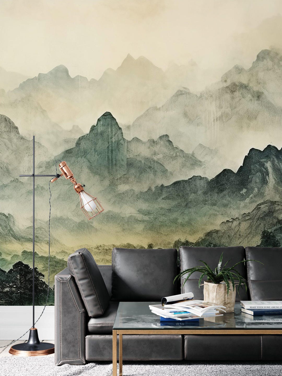 Misty Steep Mountains Wallpaper – Rugged Landscape Wall Mural With ...