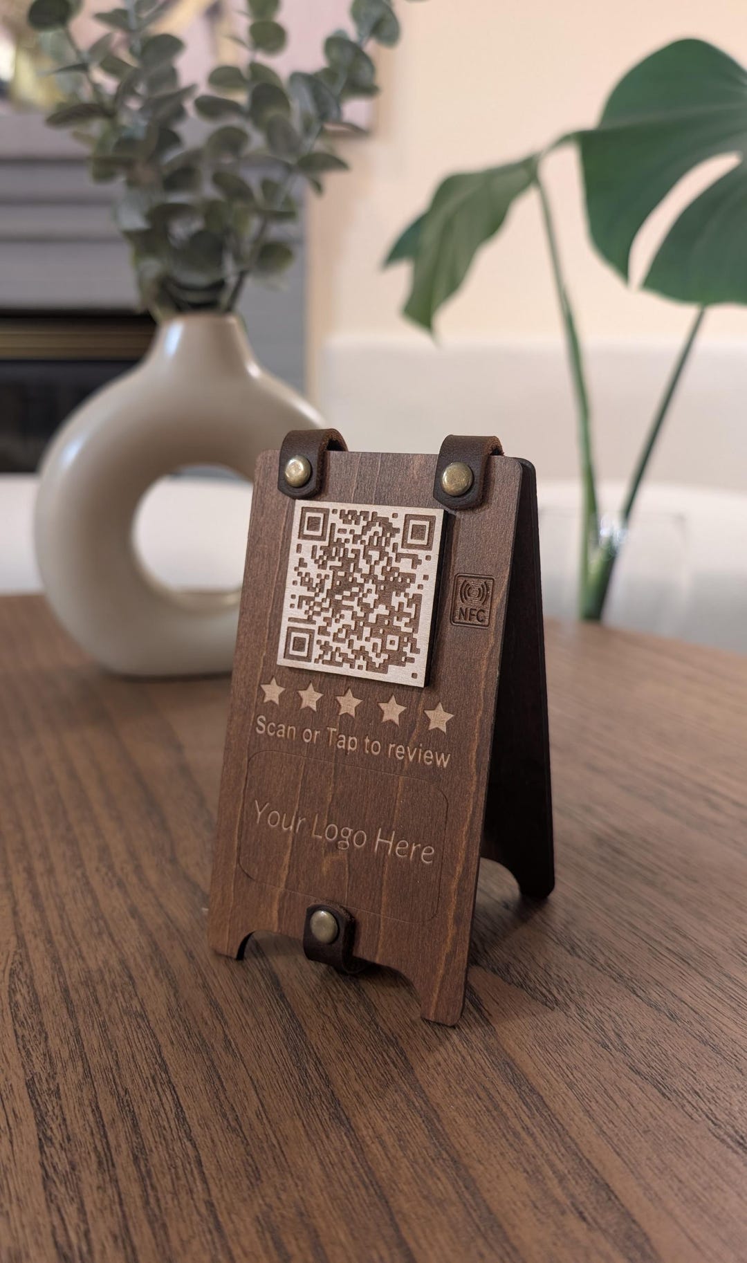 Business Customized Google Review Stand With NFC, 3D Qr Code, Engraved ...
