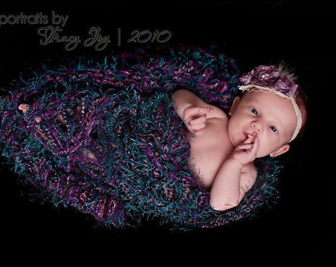Newborn Photography Props Blanket Purple, Teal Green Fur Texture Baby ...