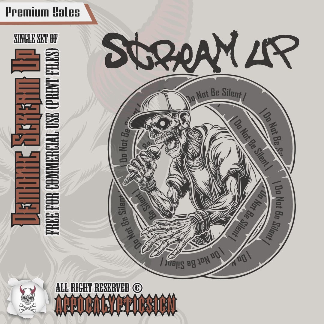 Screams up PNG-JPG - Screaming Skull Rapper Illustration | Vintage Hip ...