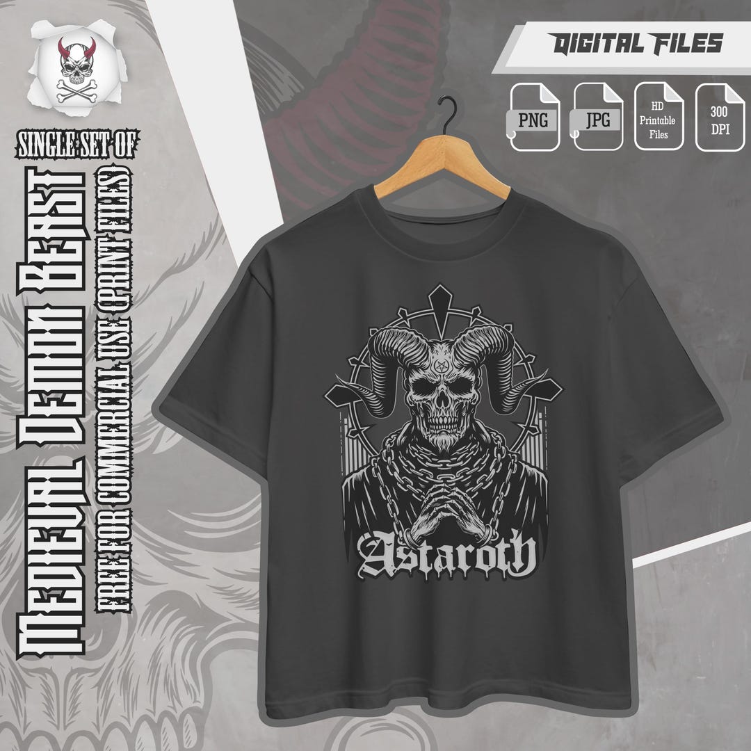 Warlock Demon Dark Artwork PNG-JPG - Astaroth - for Sublimation and DTG ...