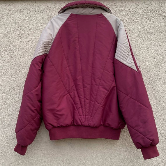 Vintage Mountain Goat Puffer Ski Jacket L Maroon Tan - Gem