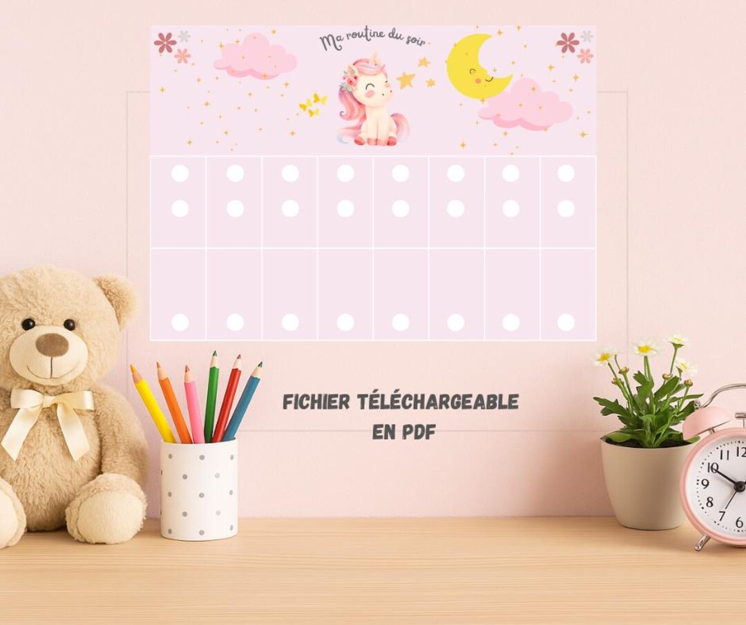 Printable Children's Evening Routine - Visual Chart With 32 Pictograms ...