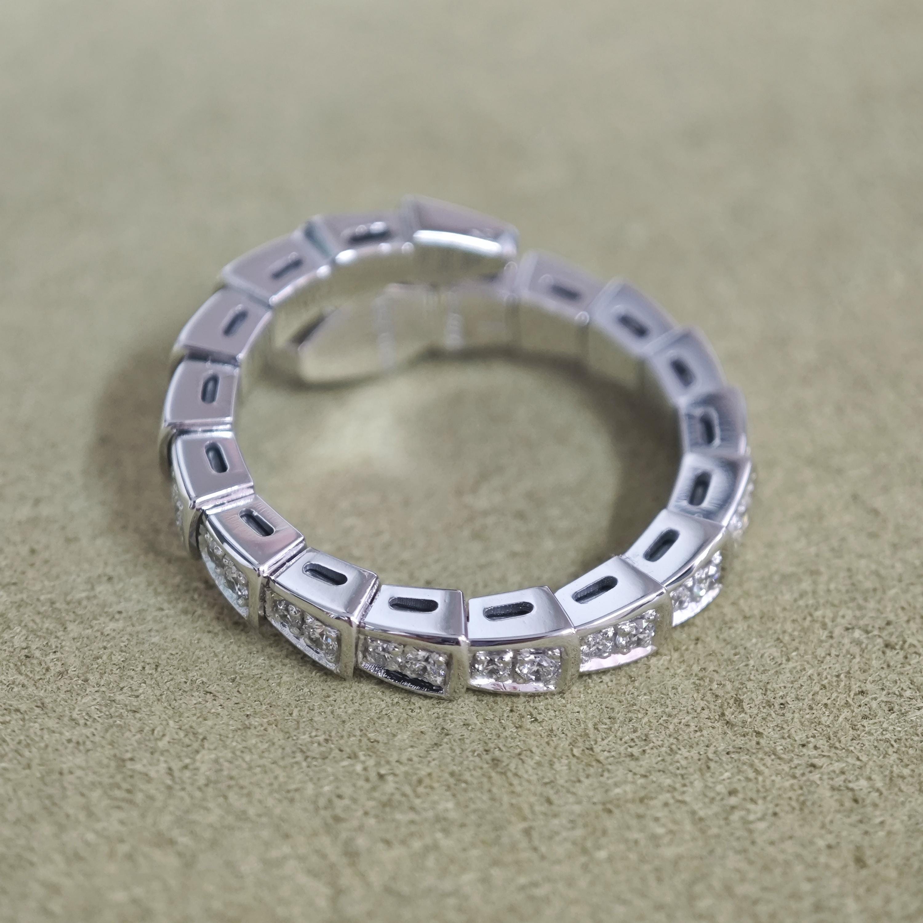 18k White Gold Serpenti Viper Ring Snake With VS Lab Diamond Stone ...