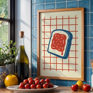 Jam Toast Kitchen Print – Retro Food Illustration (digital Download) - Etsy