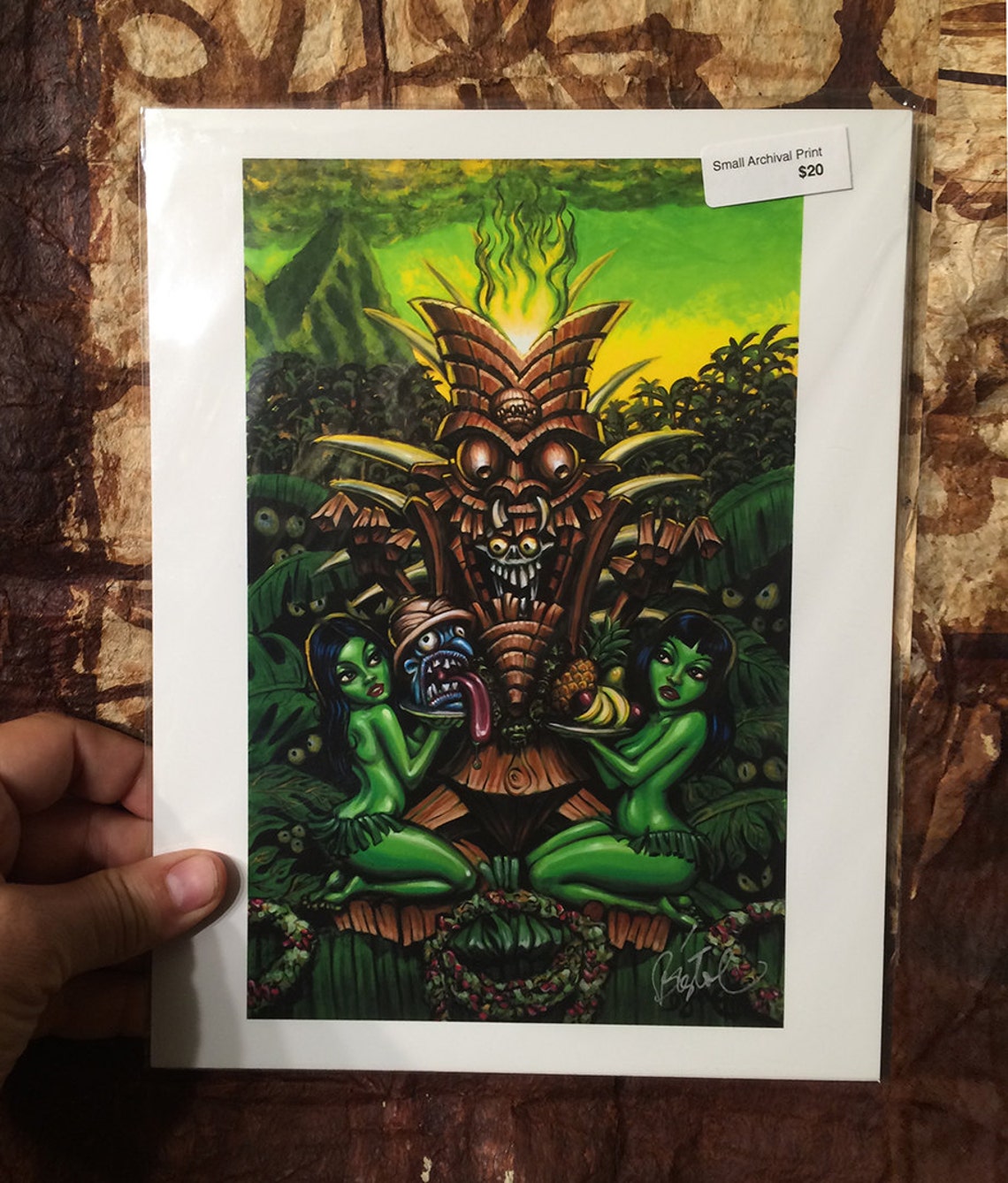 Bigtoe's Zombie Tiki Small Archival Art Print - Etsy