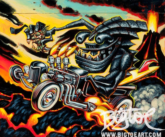 Lava Tiki Hot Rod archival giclee art print | Etsy