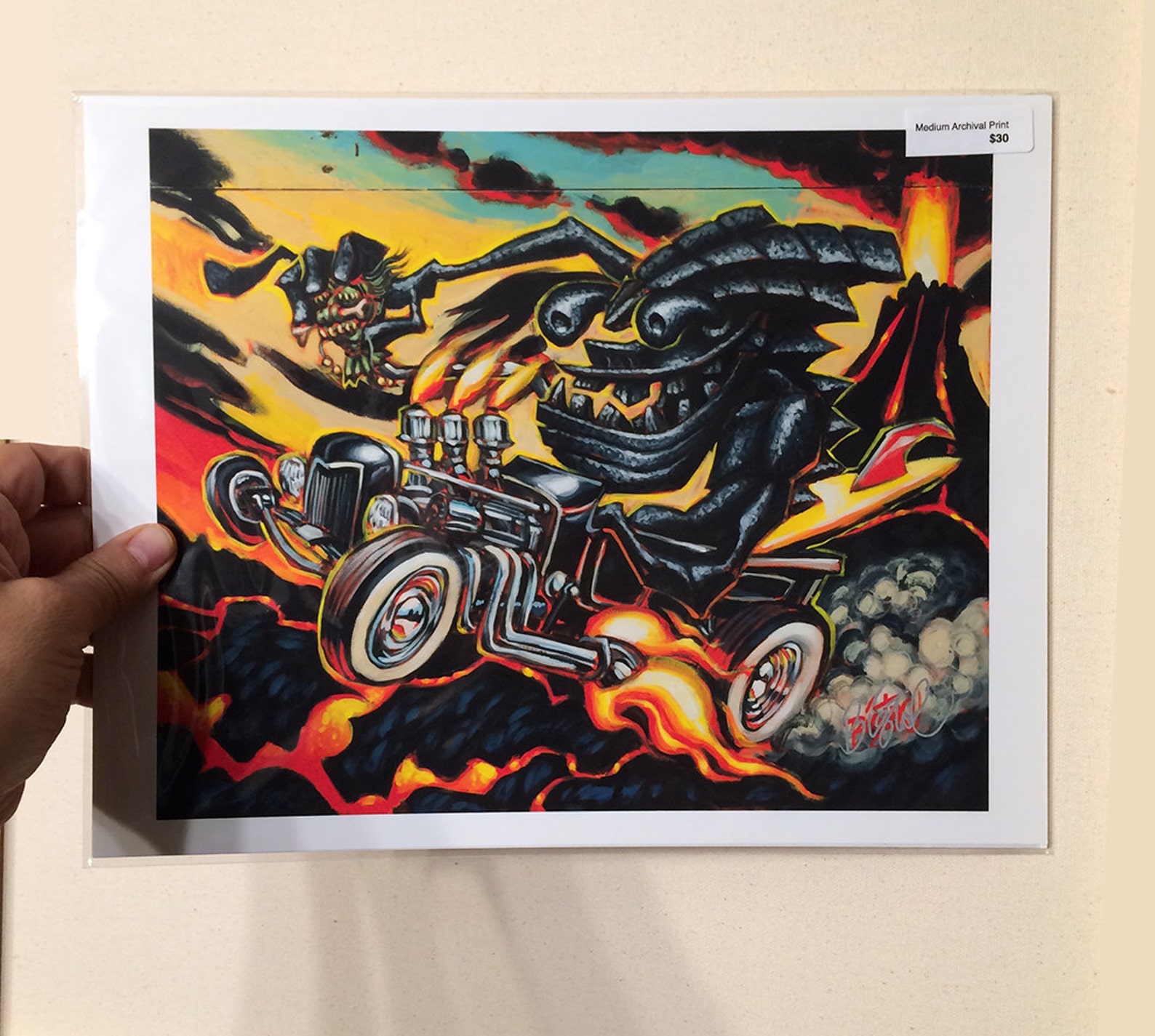 Lava Tiki Hot Rod Small Archival Giclee Art Print - Etsy UK