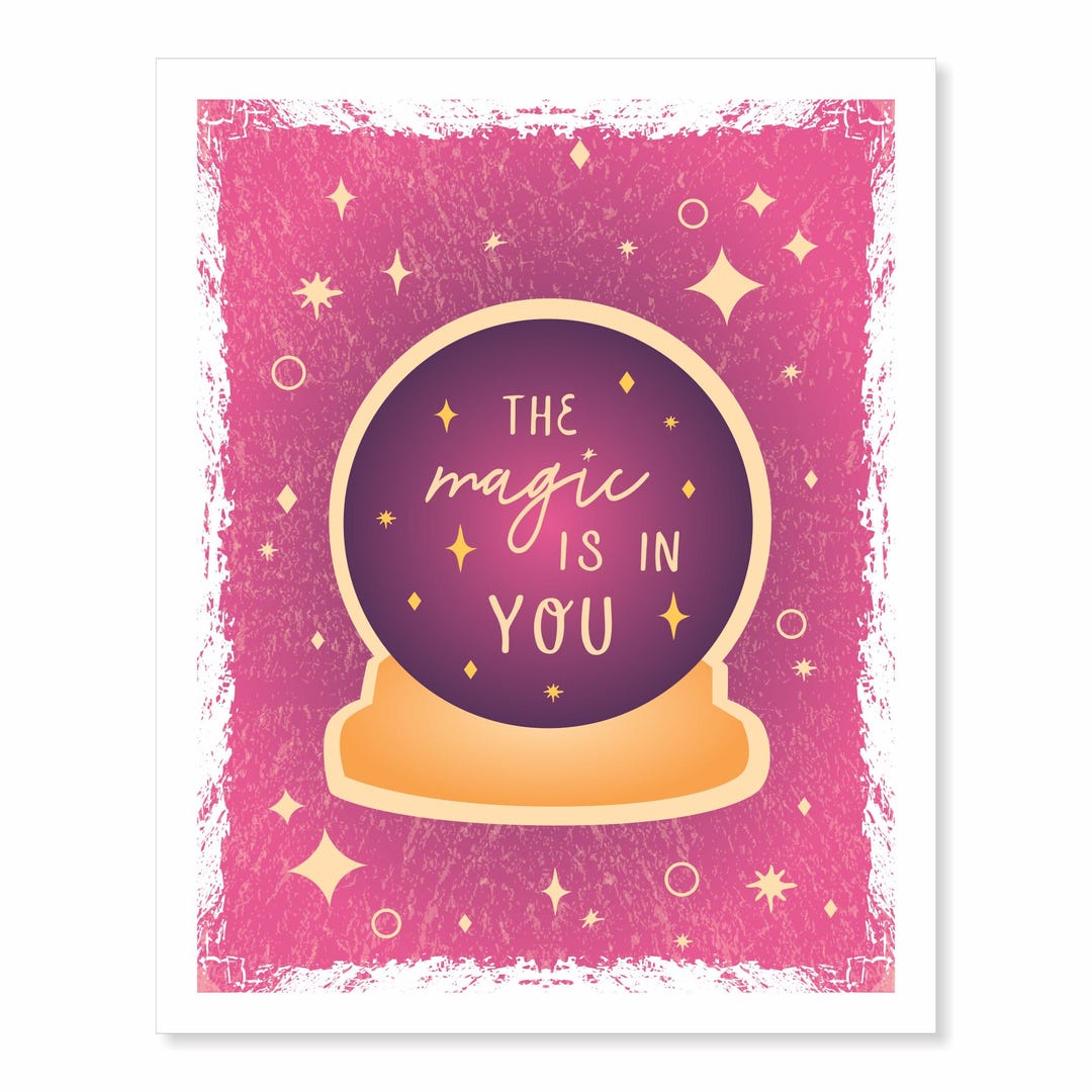 Printable Wall Art Typography Poster Magic V1 Starry Crystal Ball Word ...