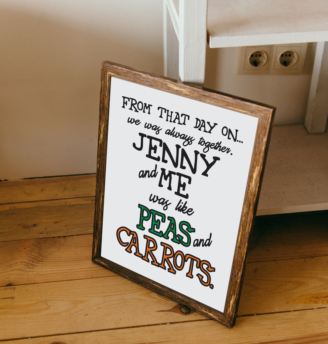 Printable Wall Art Typography Poster Peas and Carrots V1 Black, Green ...