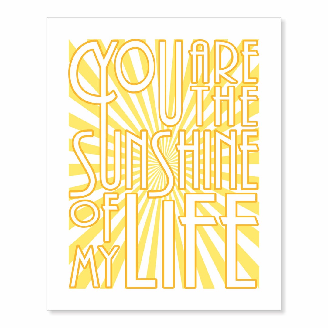 Printable Wall Art Typography Poster Sunshine V1 Art Deco Style Love ...