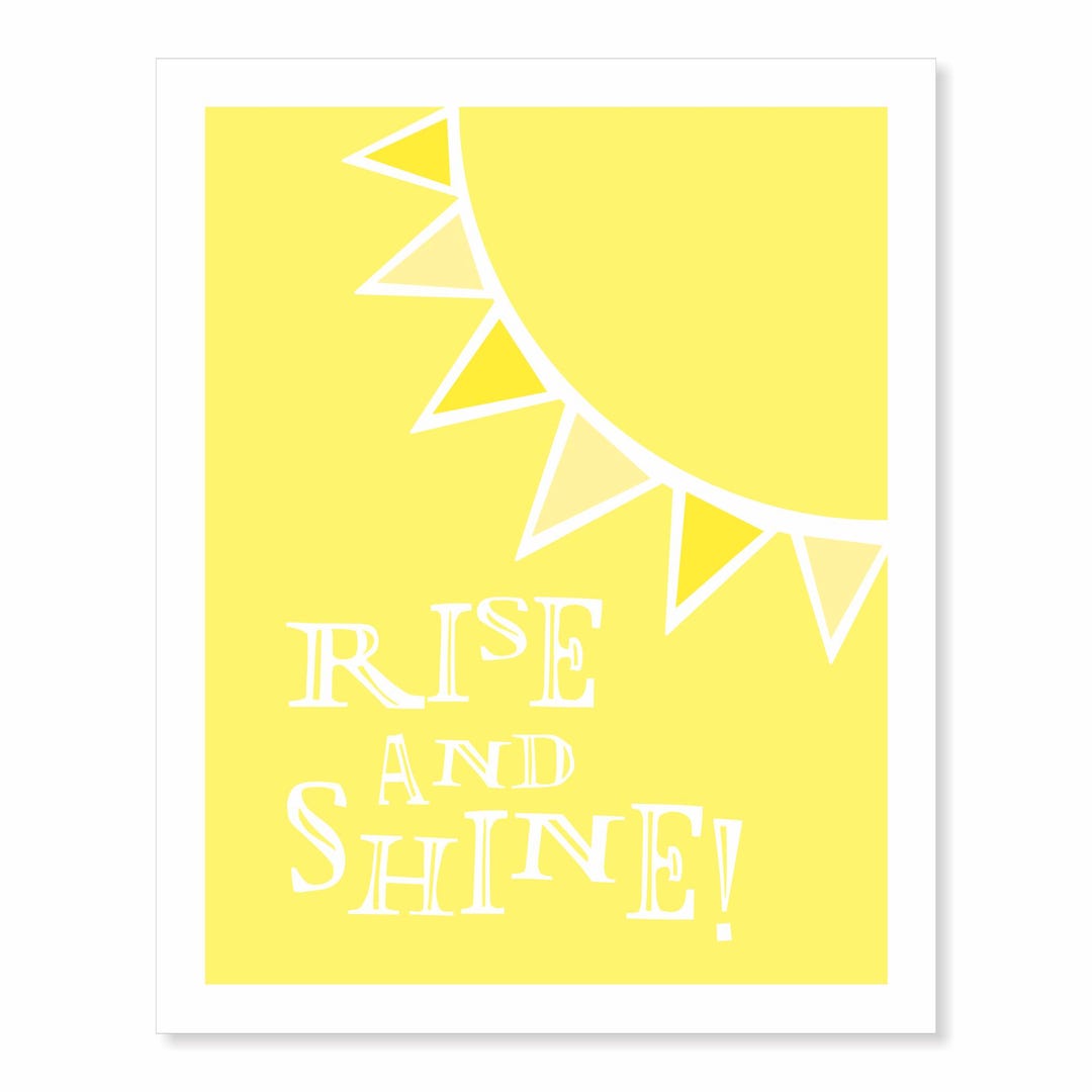 Printable Wall Art Typography Poster Rise and Shine V1 Quote Sign With ...