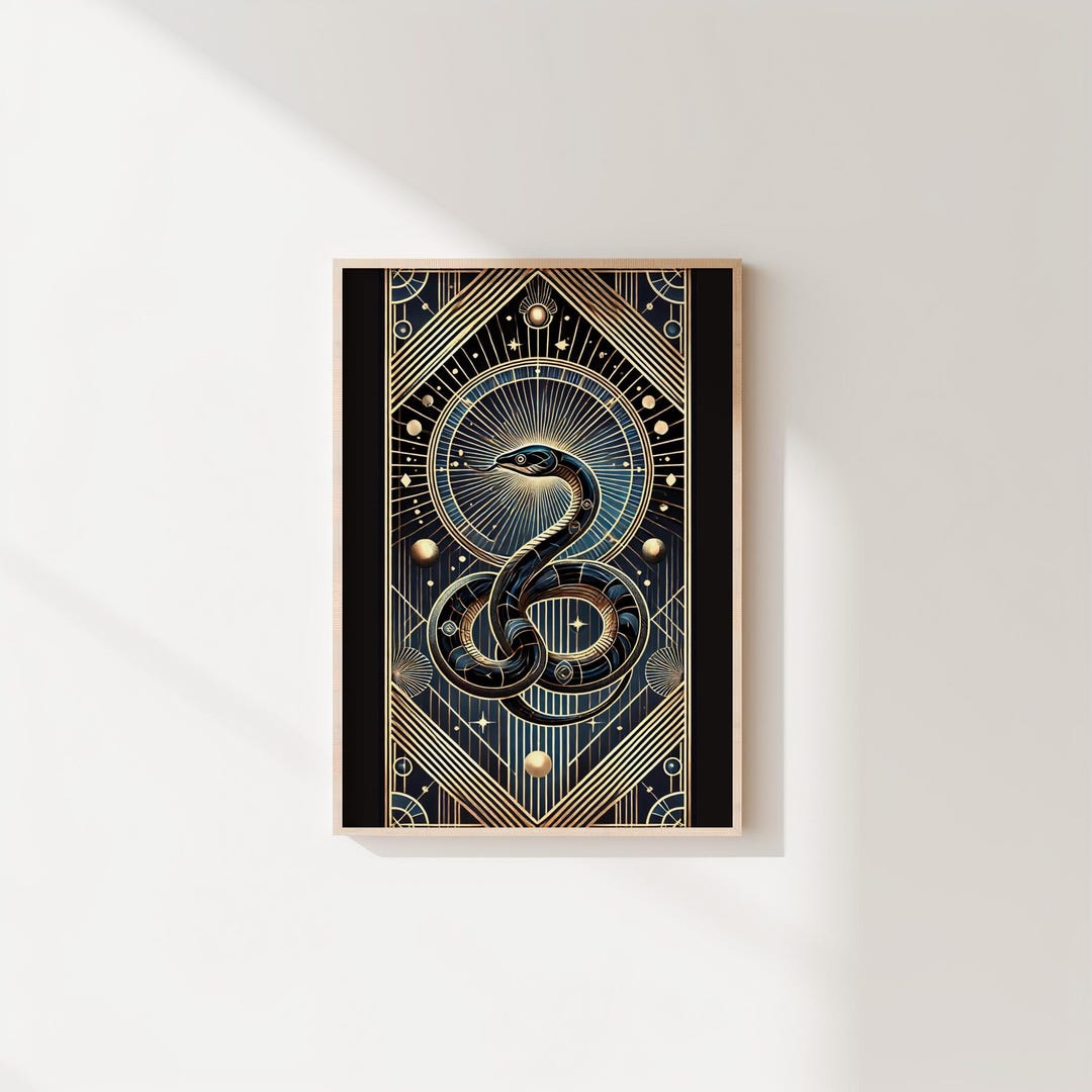 Stellar Serpent, Snake Art Deco, Celestial, Cosmic, Printable Wall Art ...