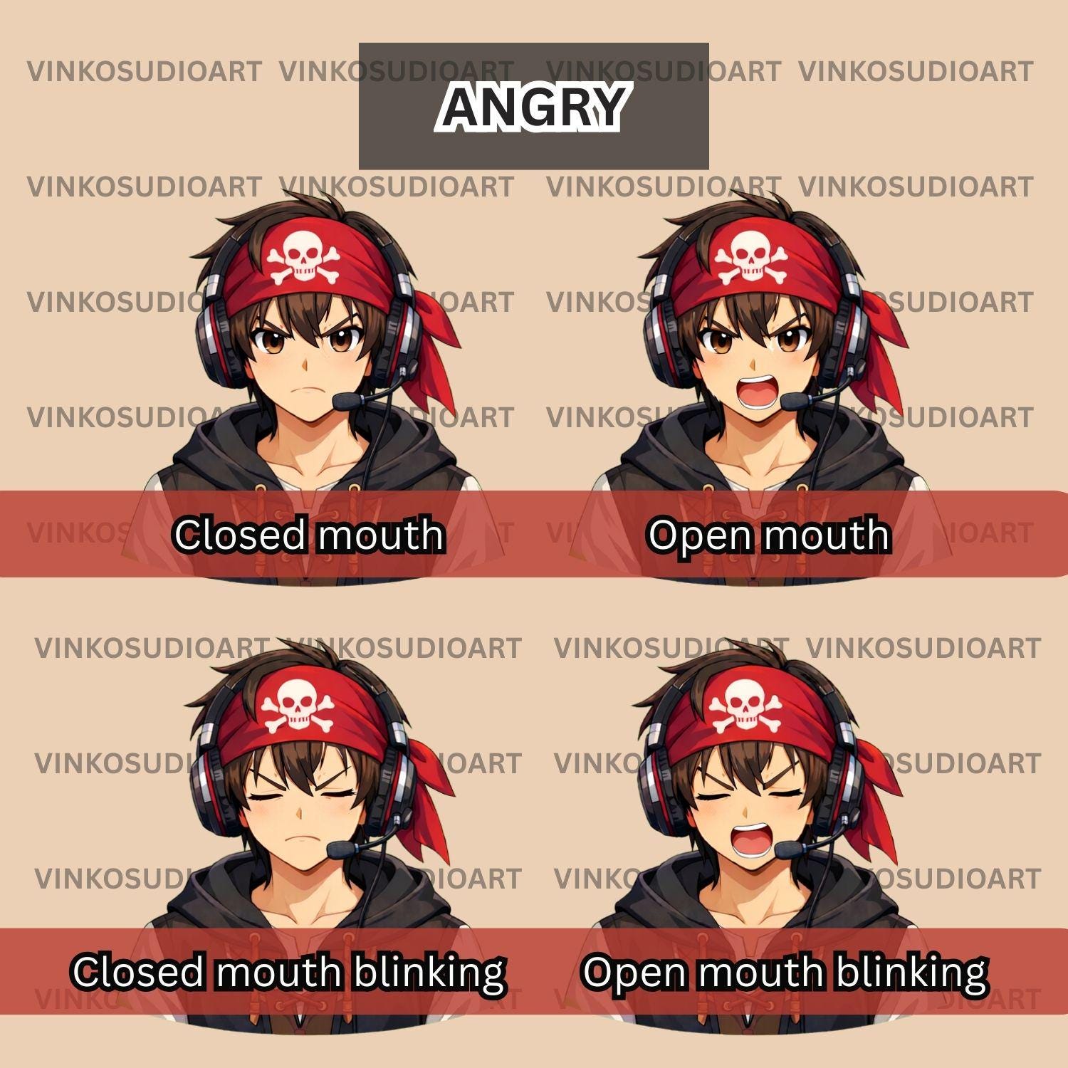 Pirate Pngtuber Avatar | Reactive Pngtuber for Veadotube Mini | Vtuber ...