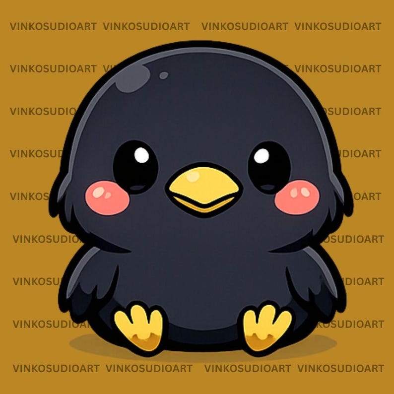 Chibi Crow Pngtuber | Premade Stream Pet Avatar (digital Download) - Etsy