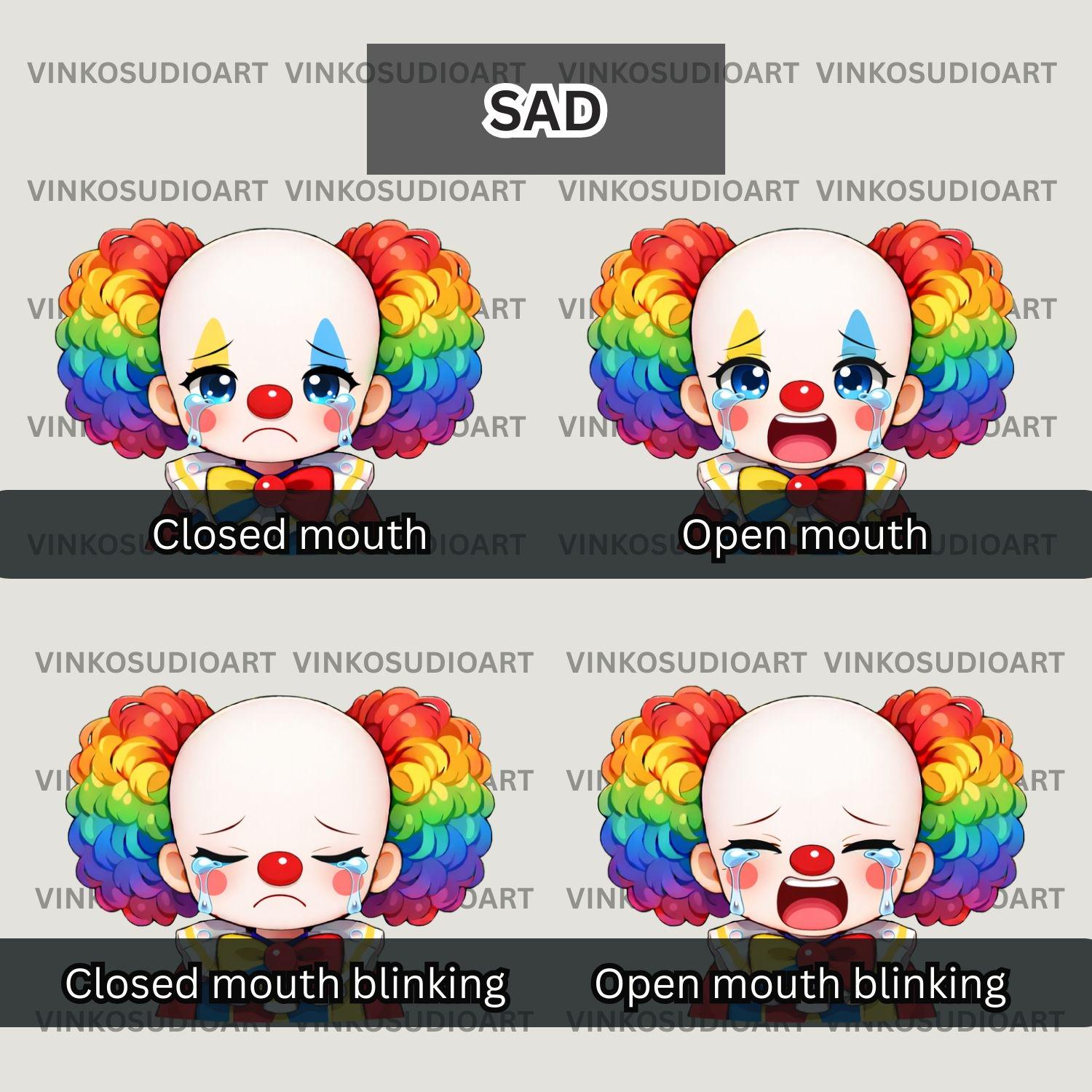 Clown Pngtuber Avatar | Reactive Pngtuber for Veadotube Mini | Vtuber ...