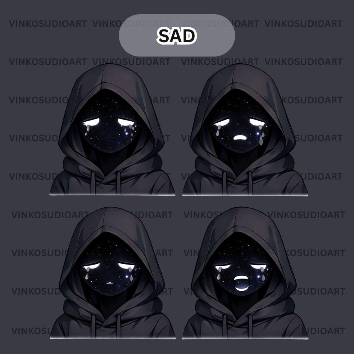 Scary Void Pngtuber Avatar | 16 Expression Set (digital Download) - Etsy