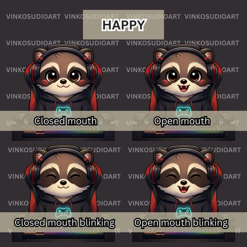 Custom Pngtuber With Logo | Personalized Gamer Mascot | Vtuber Avatar ...