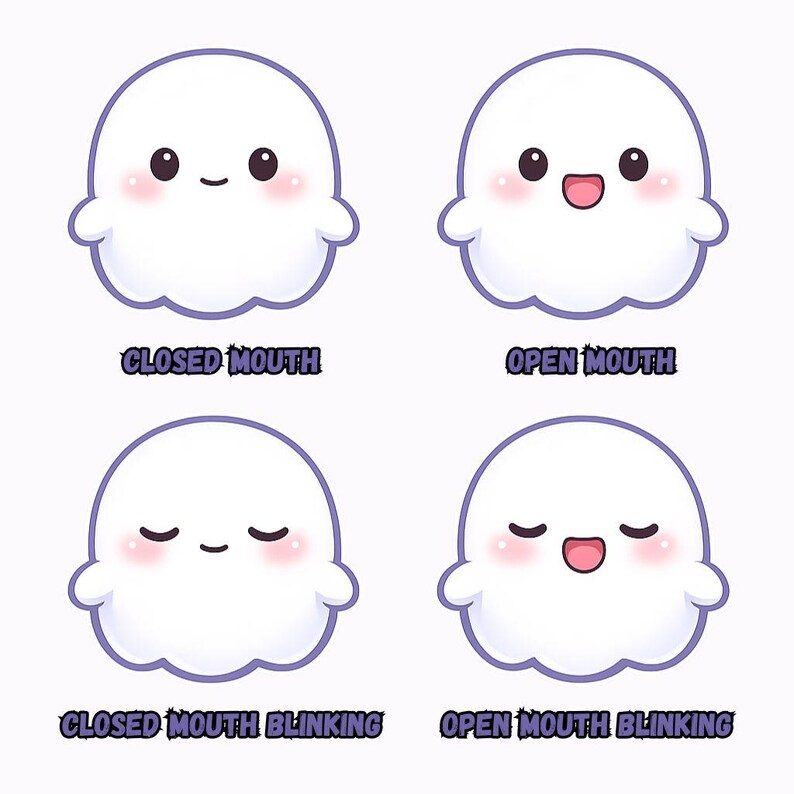 Kawaii Ghost Pngtuber | Reactive Vtuber Avatar (digital Download - Etsy