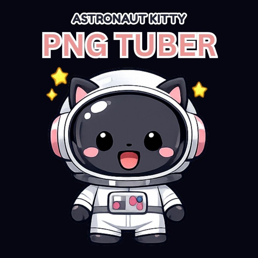 Astronaut Kitty Pngtuber Avatar | Kawaii Vtuber Asset - Etsy