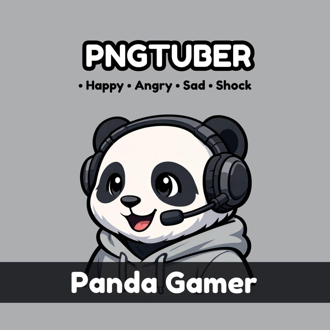 Panda Pngtuber Avatar | Reactive Pngtuber for Veadotube Mini | Vtuber ...