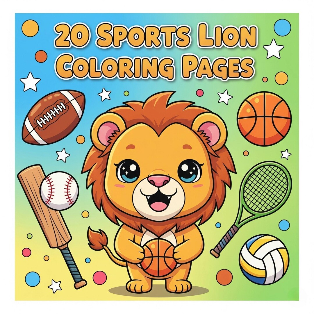 20 Sports Lion Coloring Pages – Printable Coloring Book for Kids ...