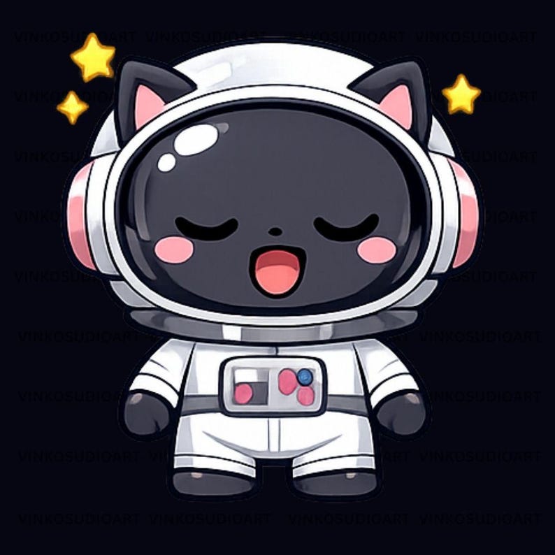Astronaut Kitty Pngtuber Avatar | Kawaii Vtuber Asset - Etsy