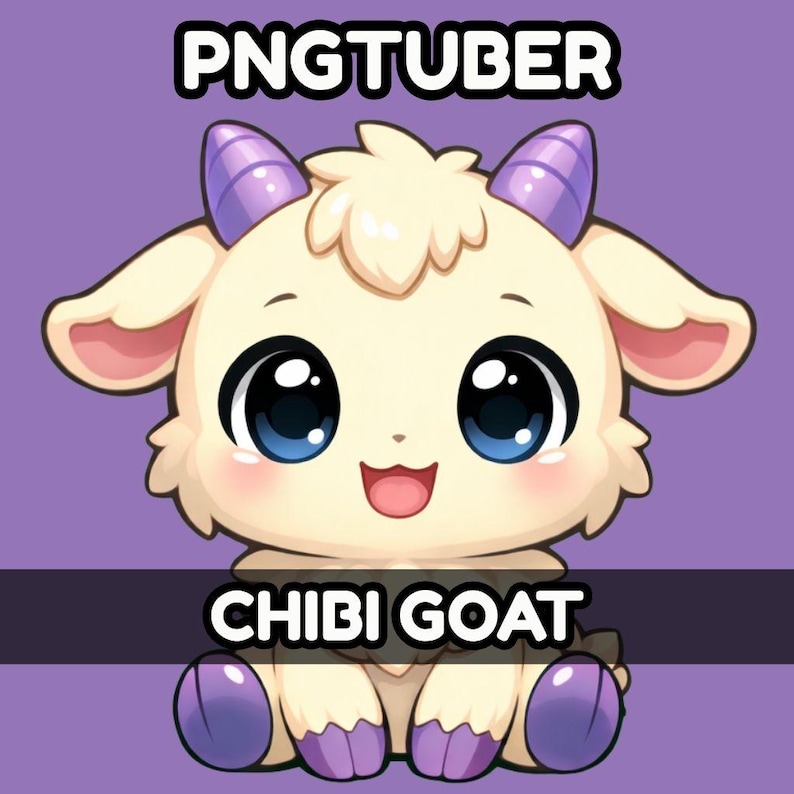 Chibi Goat Pngtuber Avatar | Kawaii Vtuber for Twitch, OBS (16 Emotions ...