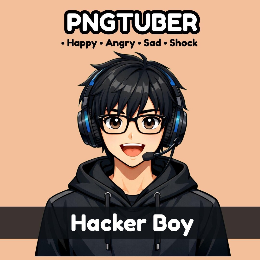 Hacker Pngtuber Avatar | Reactive Pngtuber for Veadotube Mini | Vtuber ...
