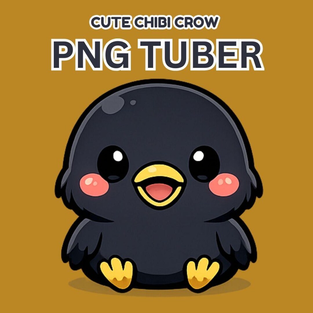 Chibi Crow Pngtuber | Premade Stream Pet Avatar (digital Download) - Etsy
