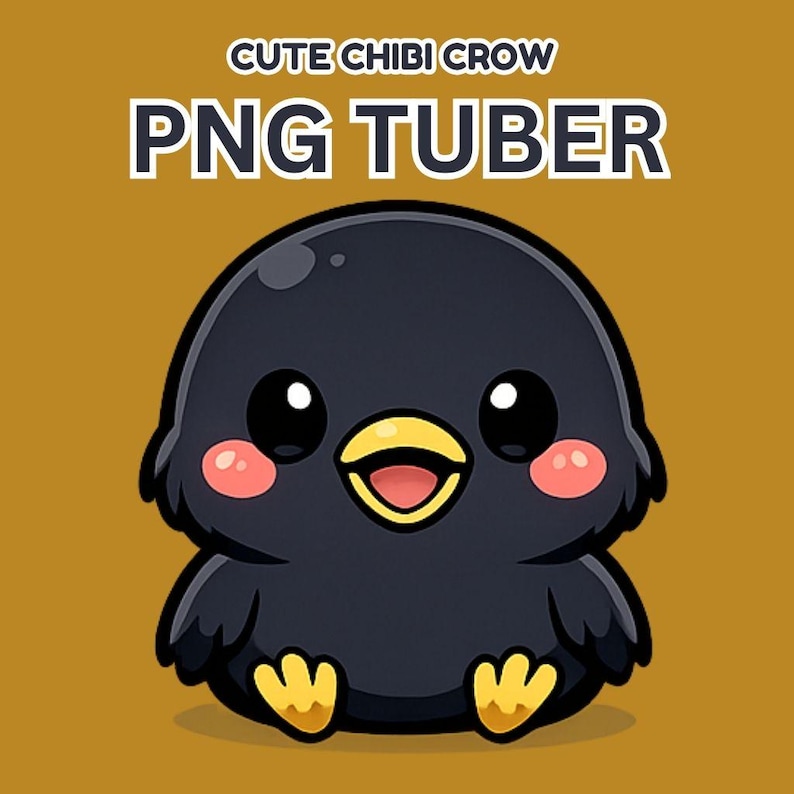 Chibi Crow Pngtuber | Premade Stream Pet Avatar (digital Download) - Etsy