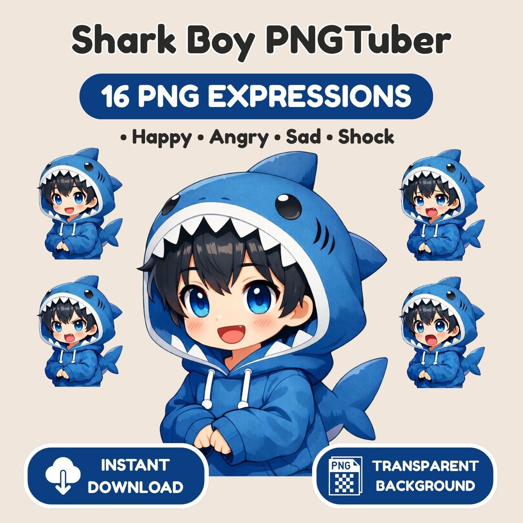 Shark Pngtuber Avatar | Reactive Pngtuber for Veadotube Mini | Vtuber ...