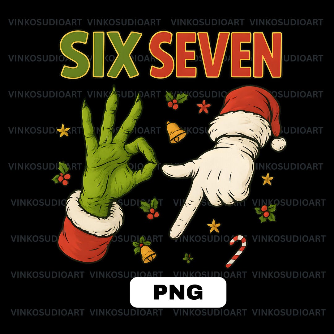 Lustige Weihnachten Six Seven Meme PNG, GenZ Humor (Digitaler Download ...
