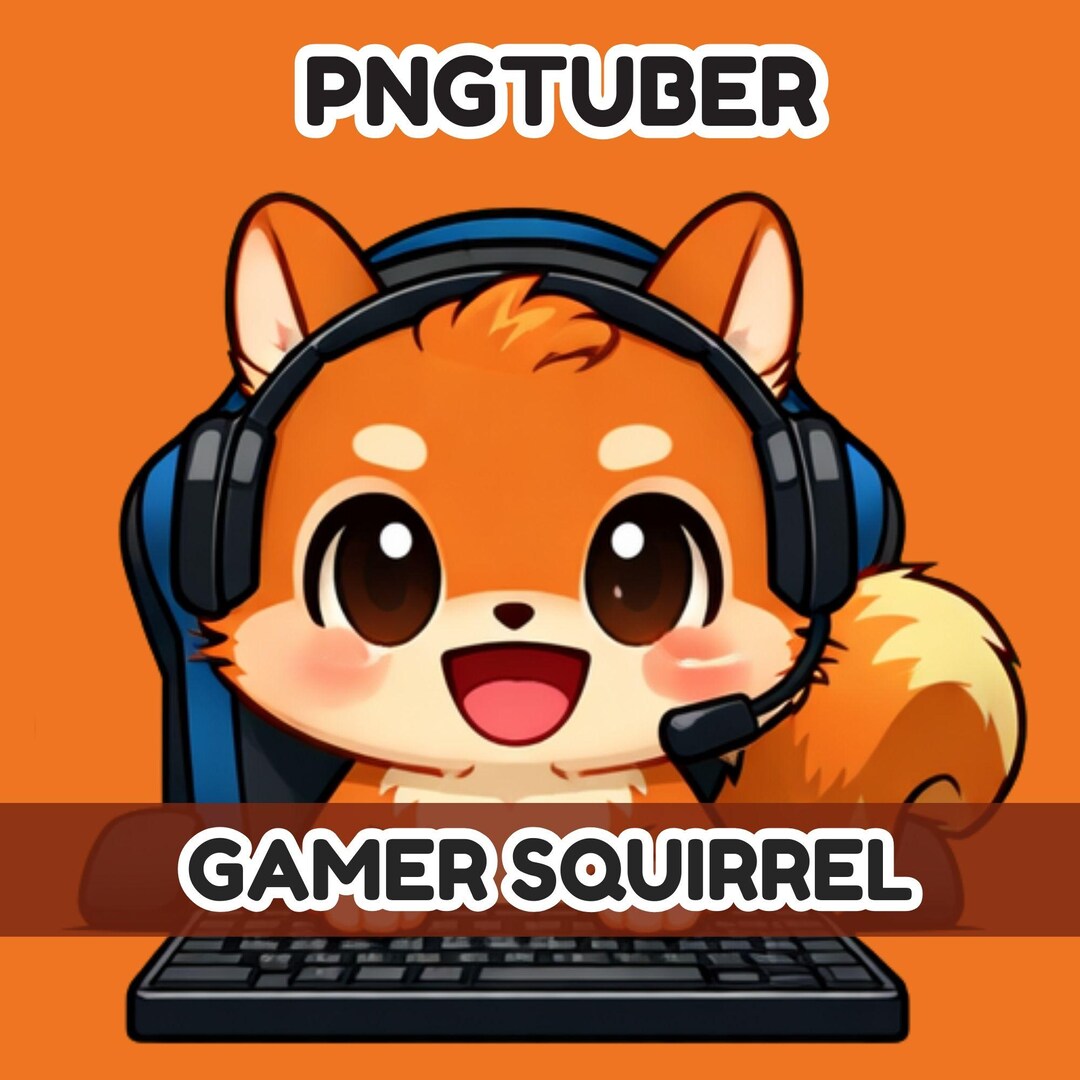 Gamer Squirrel Pngtuber Avatar | Chibi Veadotube Streaming Pngs - Etsy