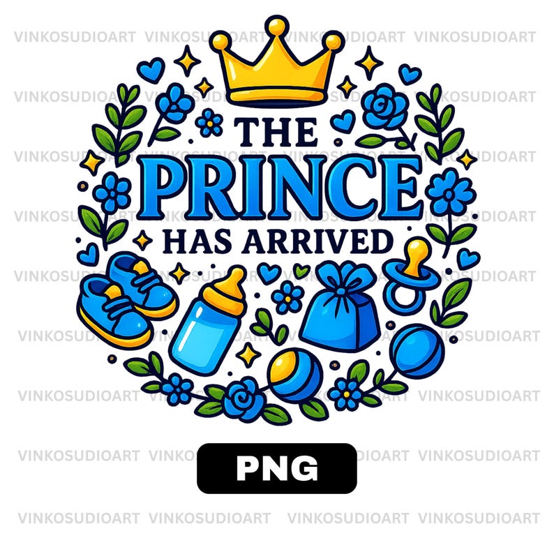 Prince Arrived PNG, Baby Boy Clipart, Baby Shower (digital Download) - Etsy