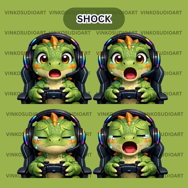Dino Gamer Pngtuber Avatar | Male Dinosaur Vtuber Model - Etsy