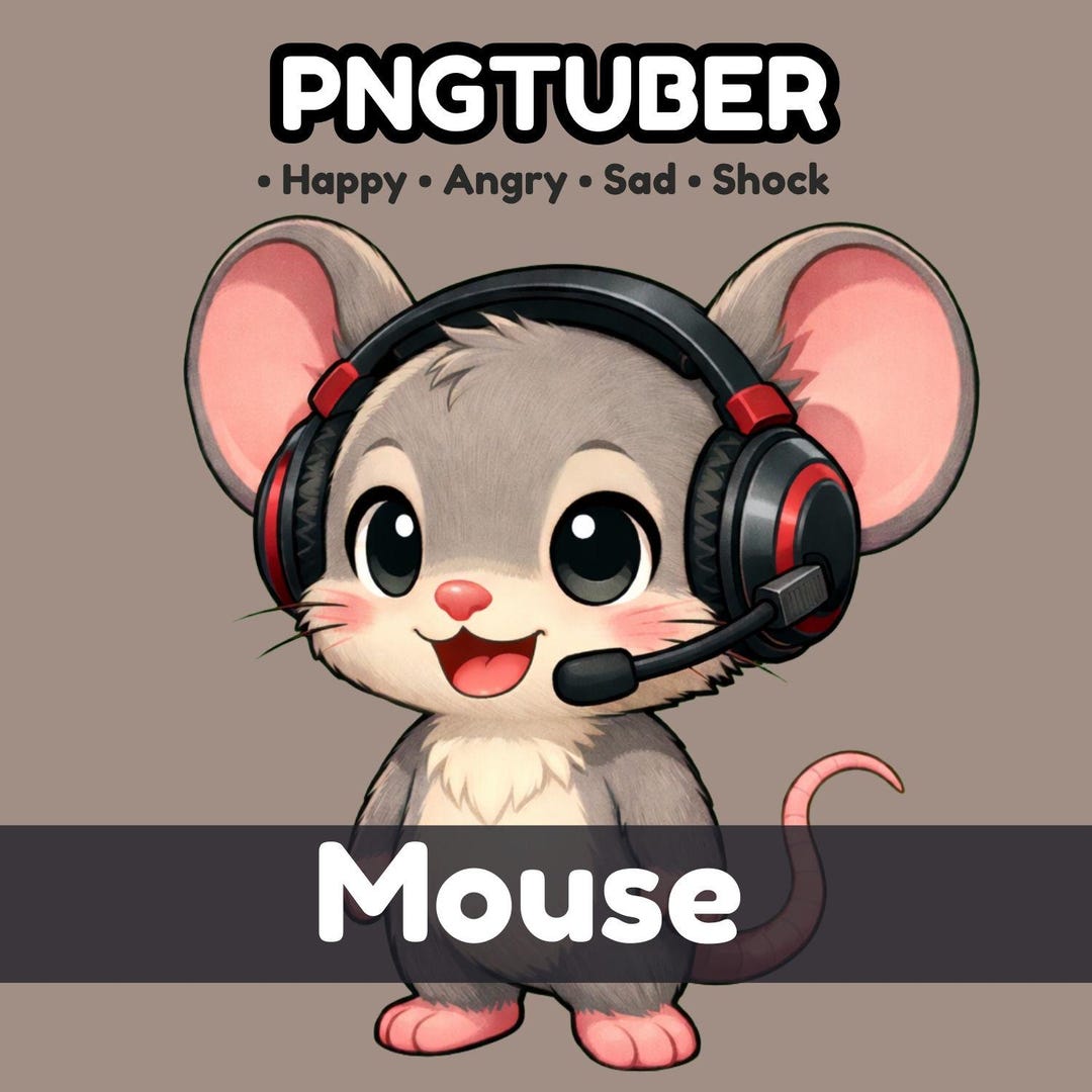 Mouse Gamer Pngtuber Avatar | Reactive Pngtuber for Veadotube Mini ...