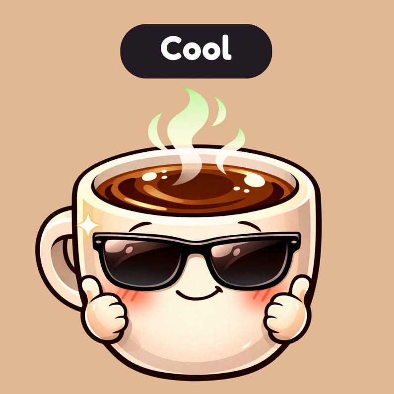 12 Chibi Coffee Emotes Pack | Twitch Emotes Bundle | Cute Kawaii ...