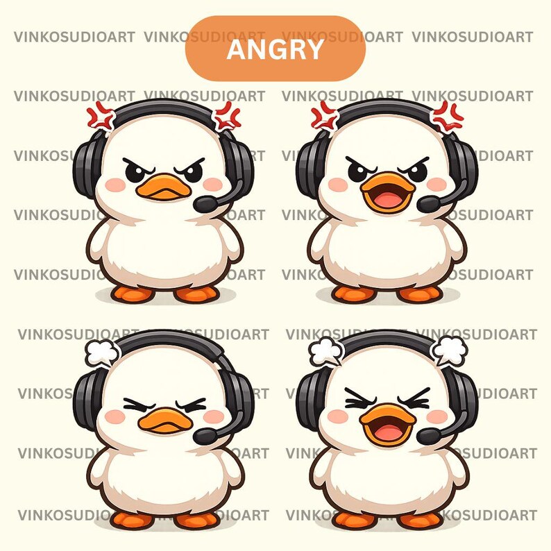 Gamer Duck Pngtuber Model | Vtuber Streaming Mascot (digital Download ...