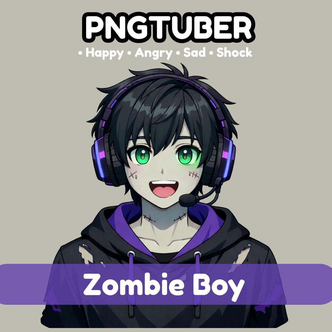 Zombie Pngtuber Avatar | Reactive Pngtuber for Veadotube Mini | Vtuber ...