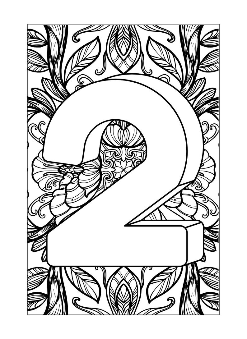 Number Mandala Coloring Book – Printable Mindful Coloring Pages for ...