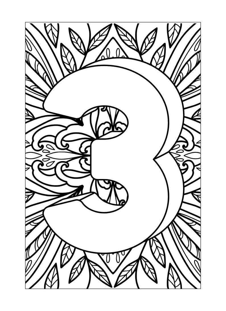 Number Mandala Coloring Book – Printable Mindful Coloring Pages for ...