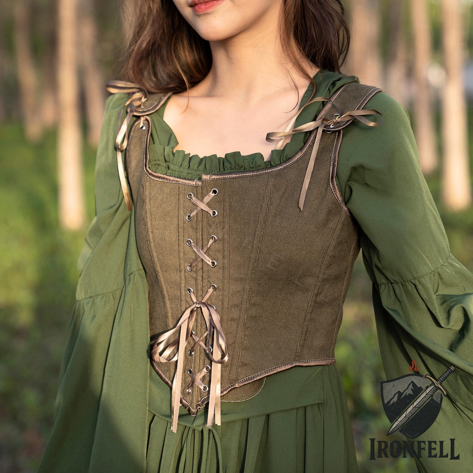 Rust Brown Corduroy Corset Bodice – Renaissance LARP Costume ...